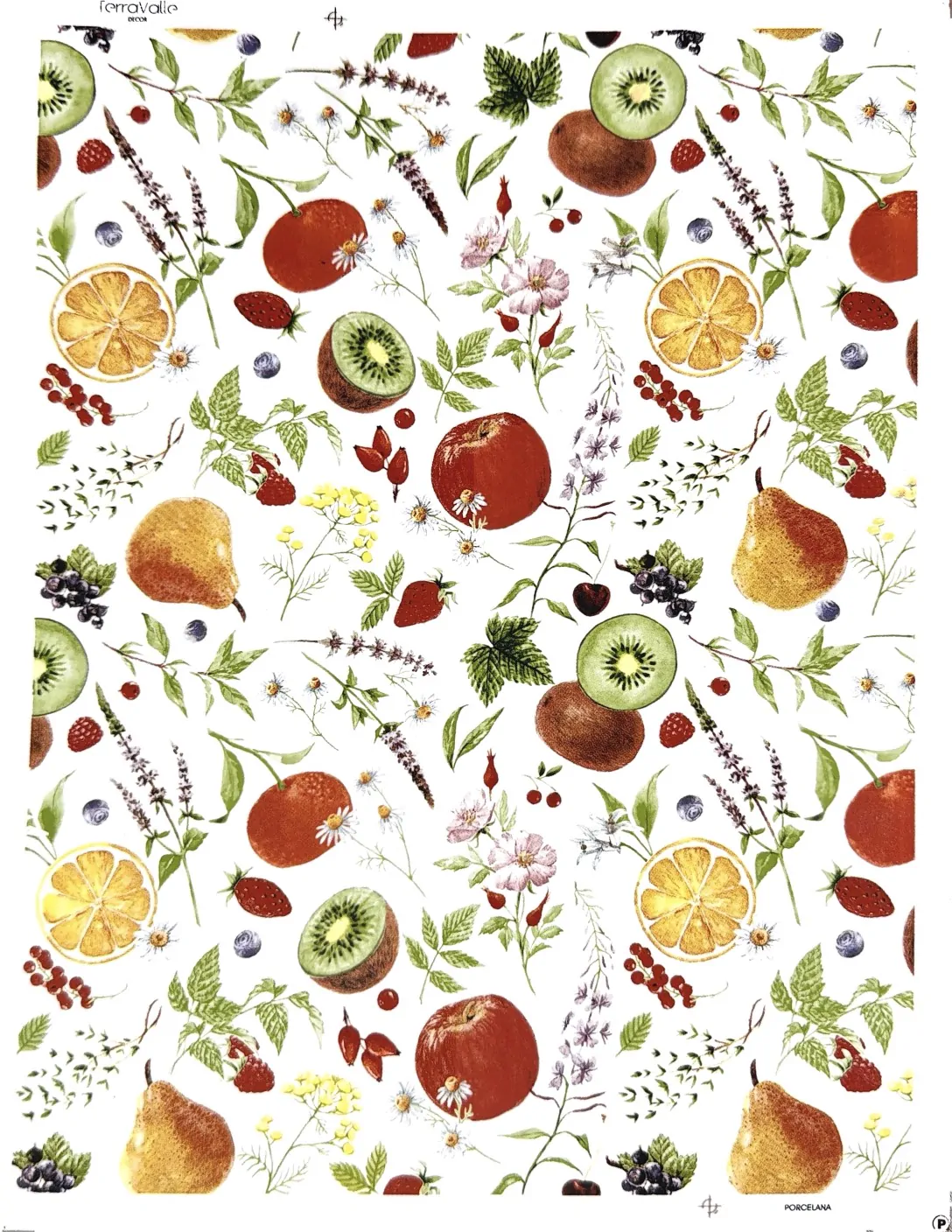 Tapete Frutas Tropicais |PORCELANA| - TerraValle Decor